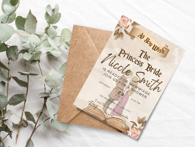 The Princess Bride Bridal Shower Invitation, The Princess Bride themed ...