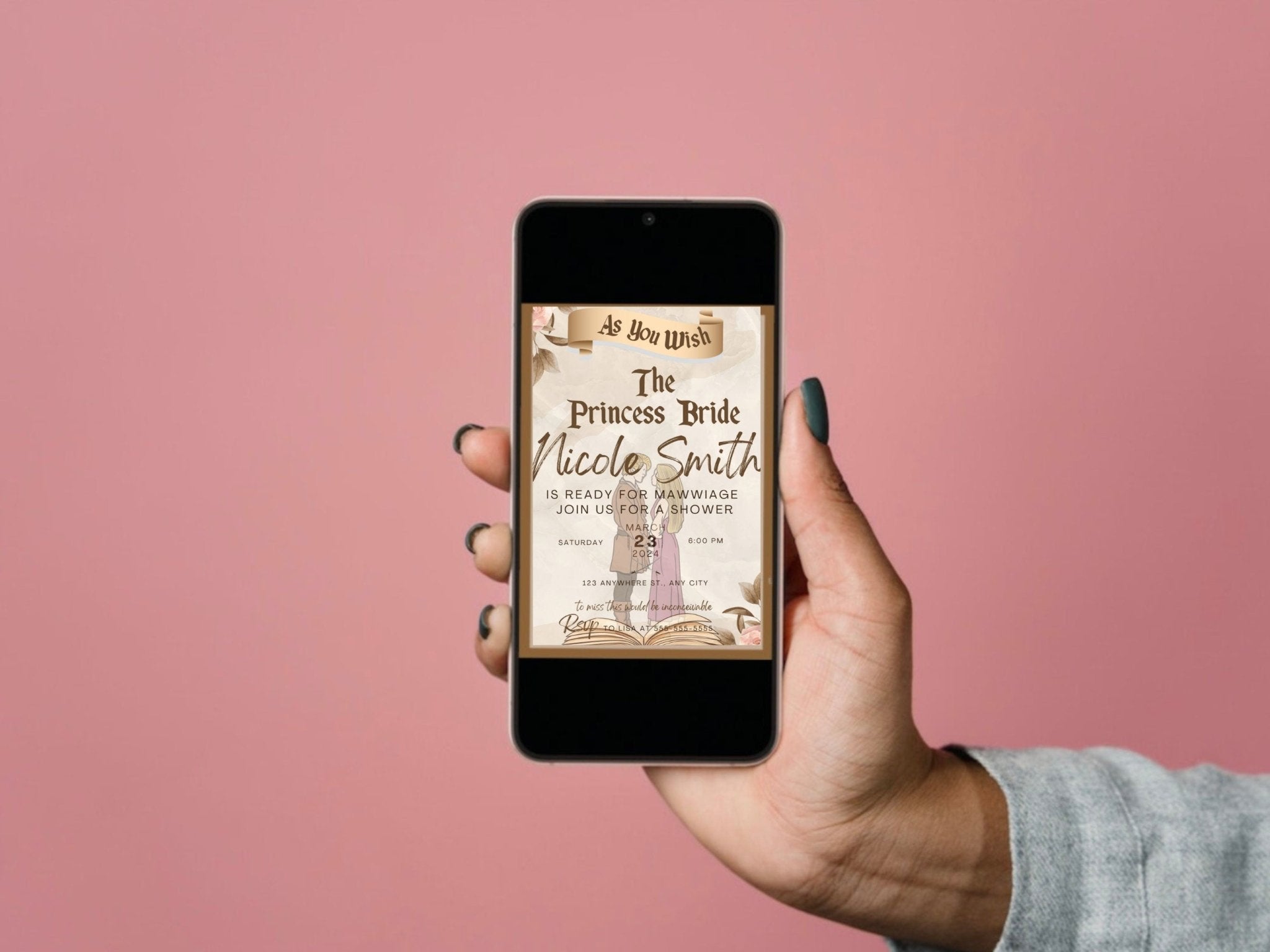 The Princess Bride Bridal Shower Invitation, The Princess Bride themed ...